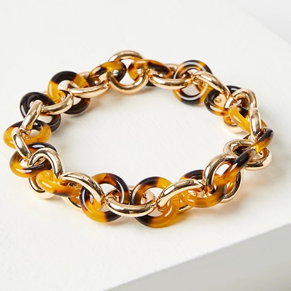 LOFT | Jewelry | Nwt Loft Tortoiseshell Print Link Stretch Bracelet ...